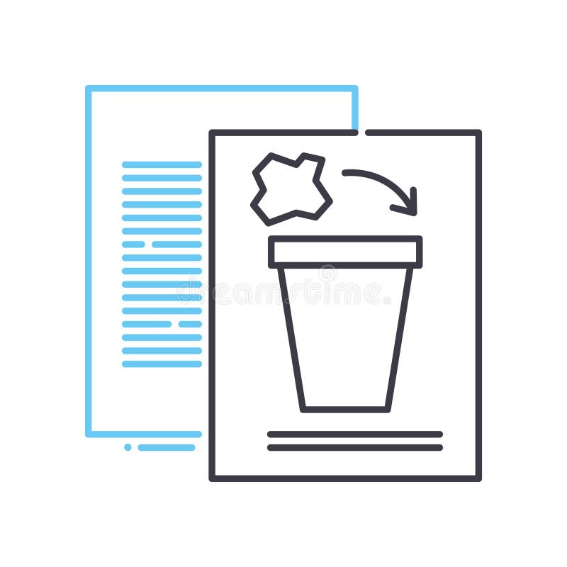 Delete Document Line Icon, Outline Symbol, Vector Illustration, Concept ...