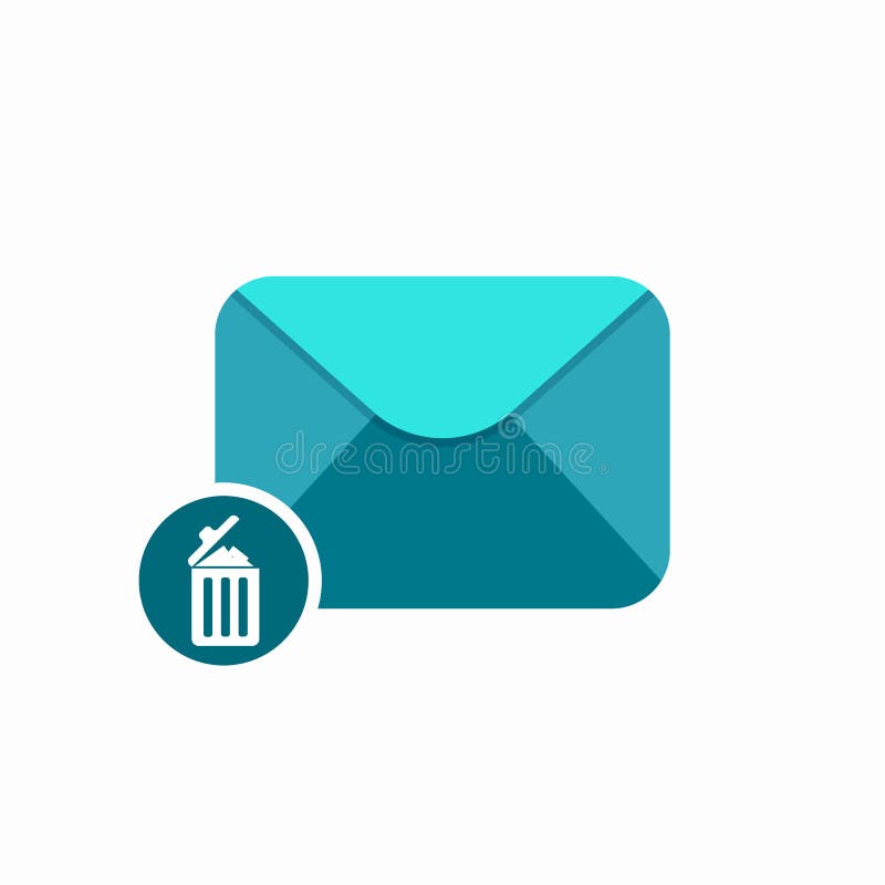 Delete Email Envelope Mail Remove Trash Icon Stock Vector ...