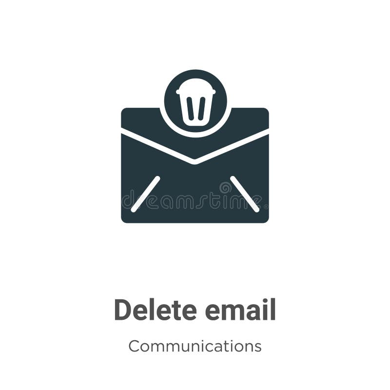 Delete Email Vector Icon on White Background. Flat Vector Delete Email ...