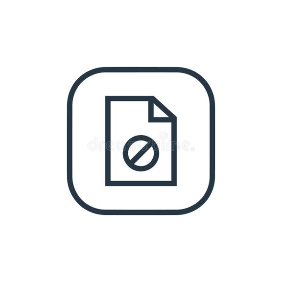 Delete File Icon Vector from Files and Folders Concept. Thin Line ...