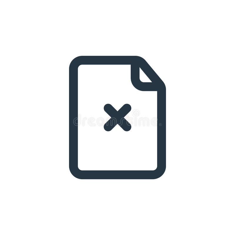 Delete File Icon Vector from File and Folder Concept. Thin Line ...
