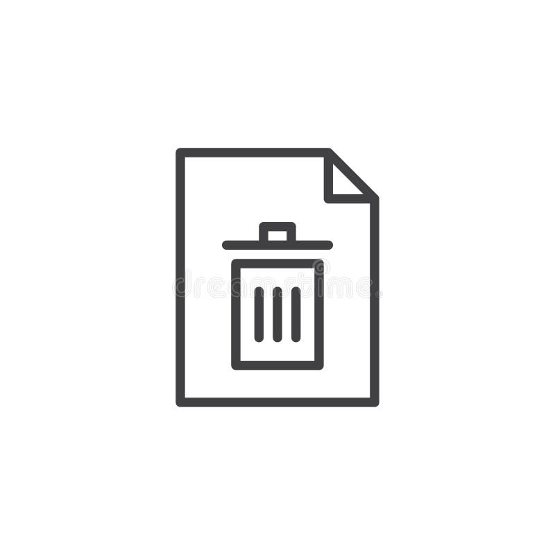 Delete file line icon stock vector. Illustration of vector - 108045970