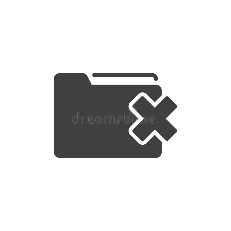 Delete Folder File Vector Icon Stock Vector - Illustration of solid ...