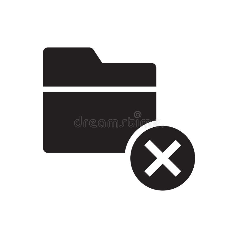 Delete Folder Icon - Cancel Folder Icon Stock Vector - Illustration of ...