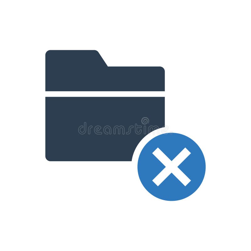 Delete Folder Icon - Cancel Folder Icon Stock Vector - Illustration of ...