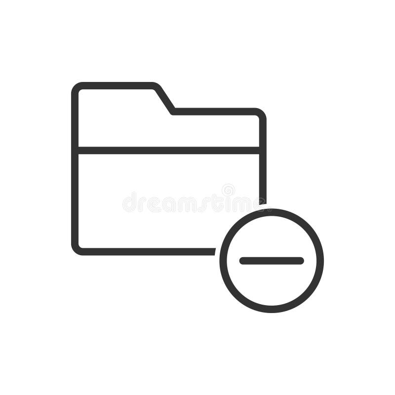 Delete Folder Icon - Folder Minus Icon Stock Illustration ...
