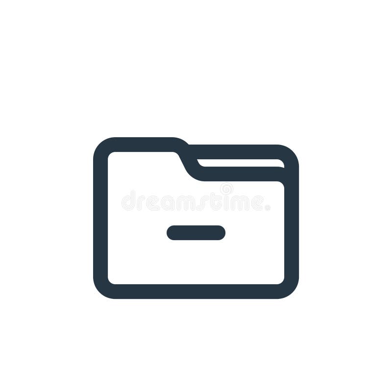 Delete Folder Icon Vector from File and Folder Concept. Thin Line ...