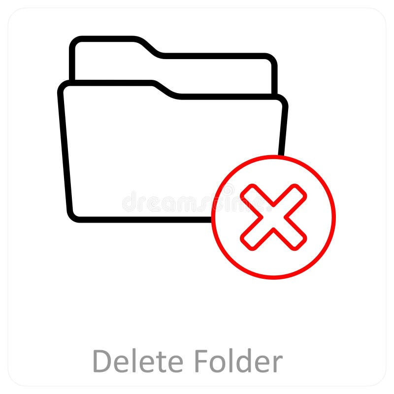 Delete Folder stock vector. Illustration of folder, concept - 339949038