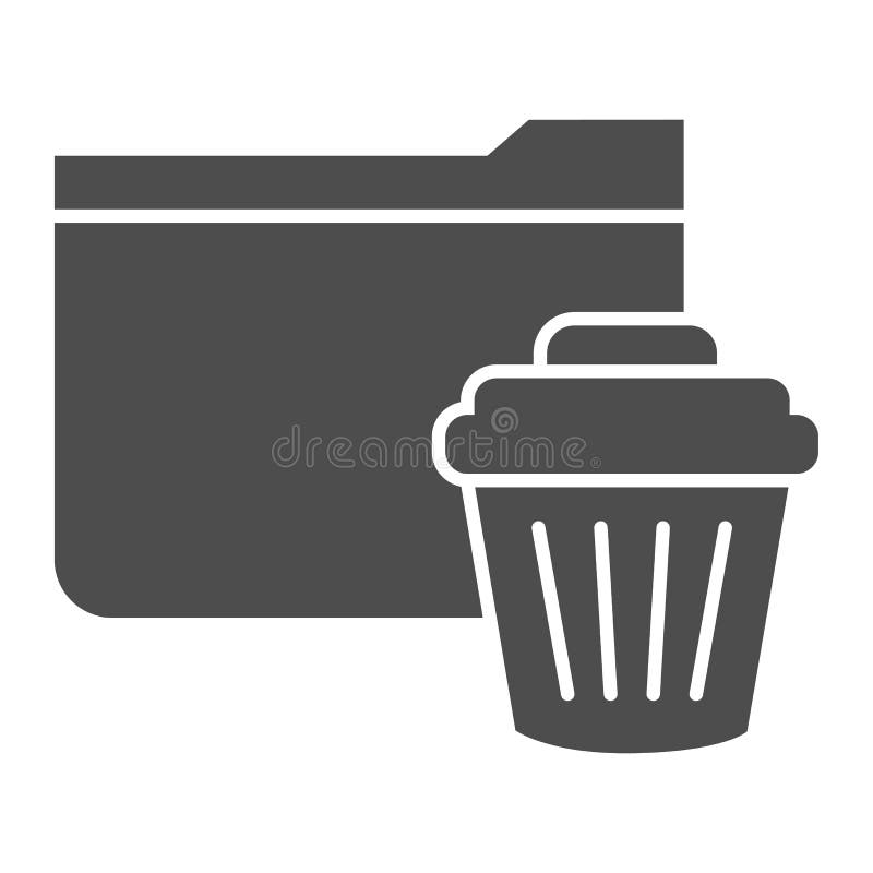 Delete Folder Solid Icon. Remove Folder To Basket Vector Illustration ...