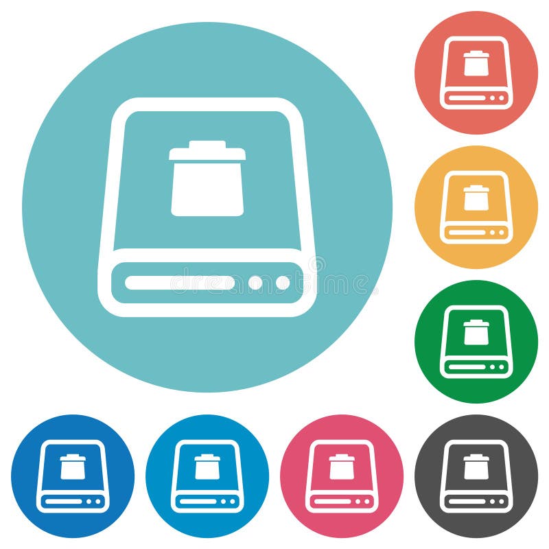 Delete from Hard Disk Flat Round Icons Stock Vector - Illustration of ...