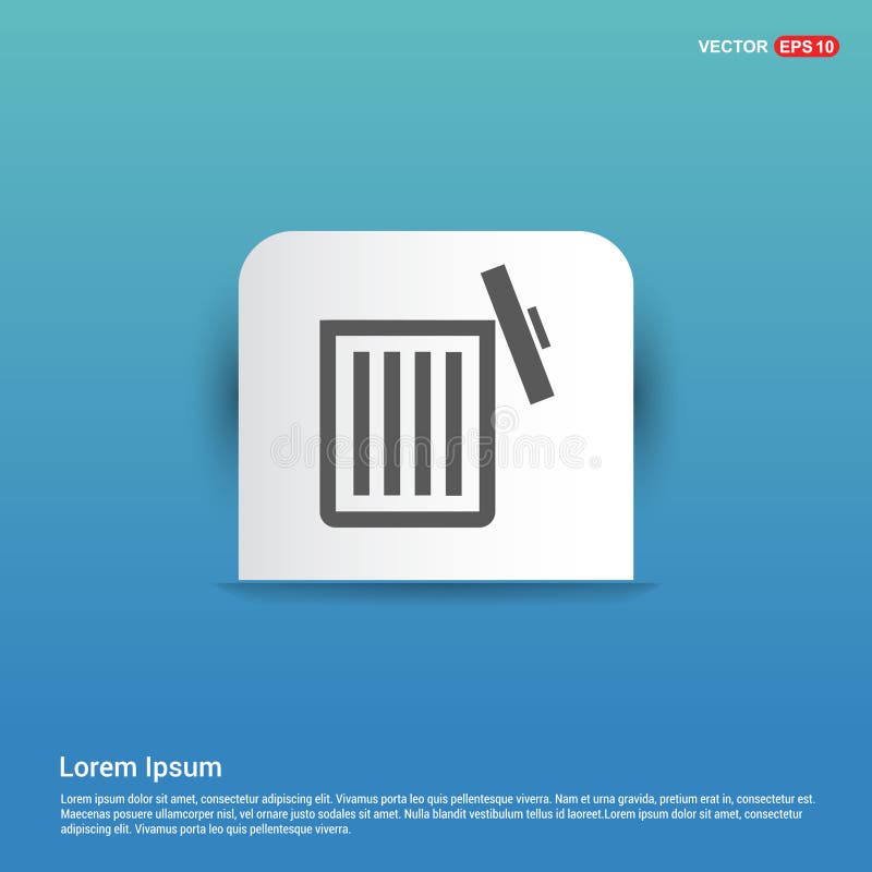 Delete Icon - Blue Sticker Button Stock Vector - Illustration of frame ...