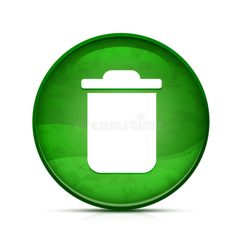 Delete Icon on Classy Splash Green Round Button Illustration Stock ...