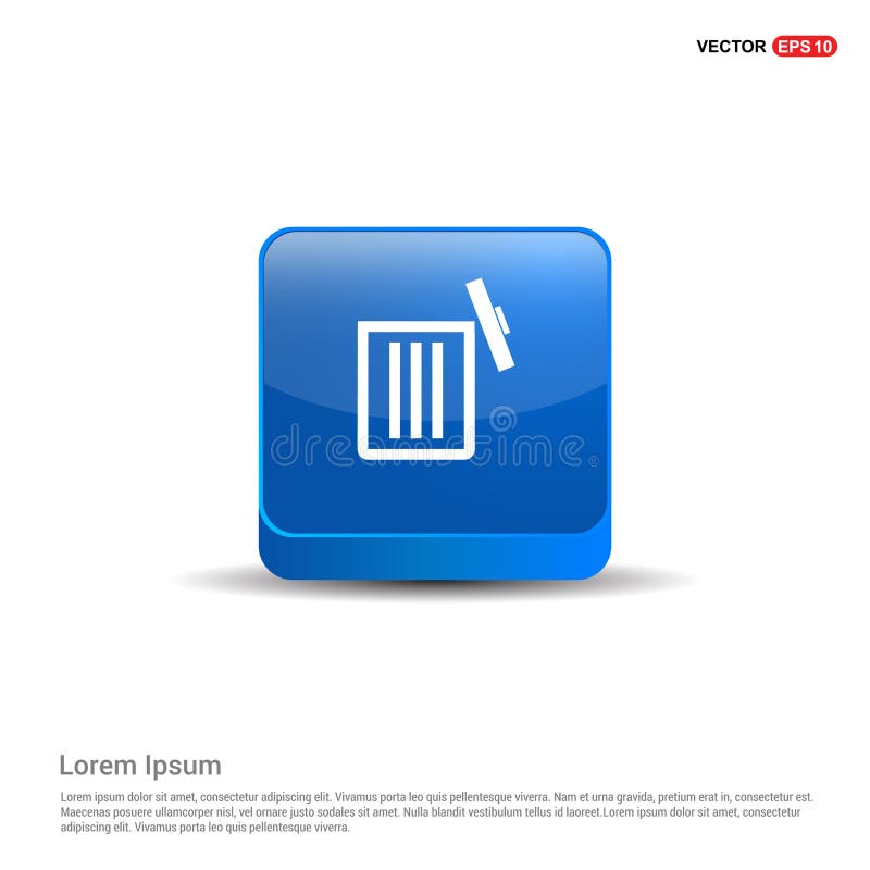Delete Icon - 3d Blue Button Stock Vector - Illustration of footage ...