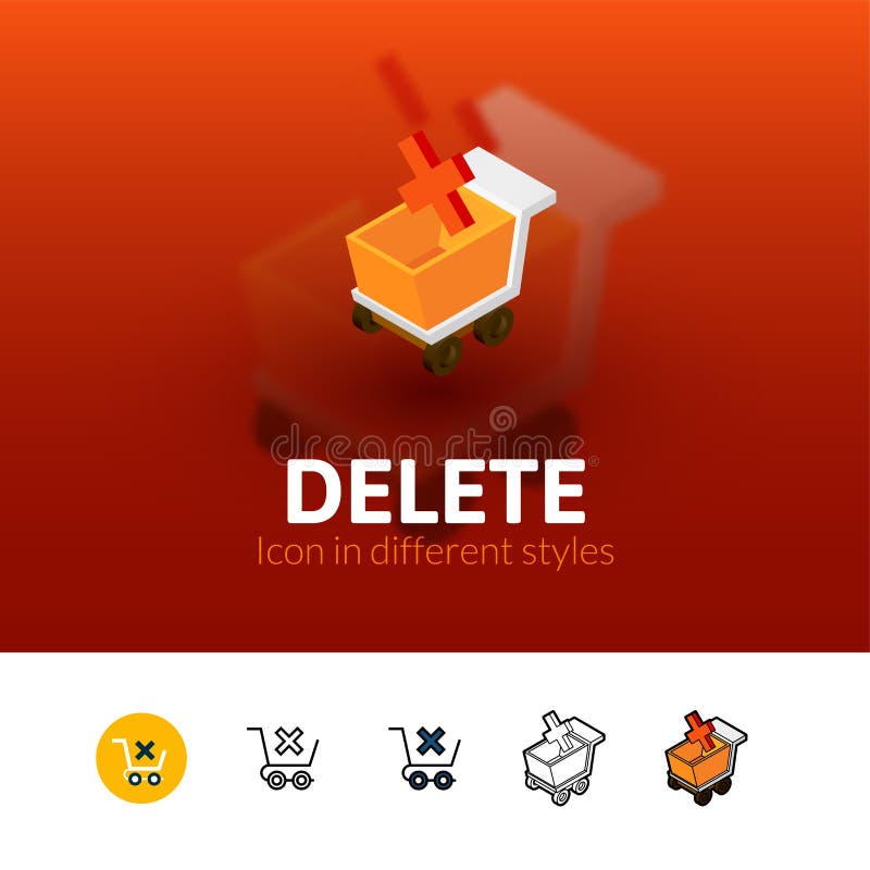 Delete Icon in Different Style Stock Vector - Illustration of ...