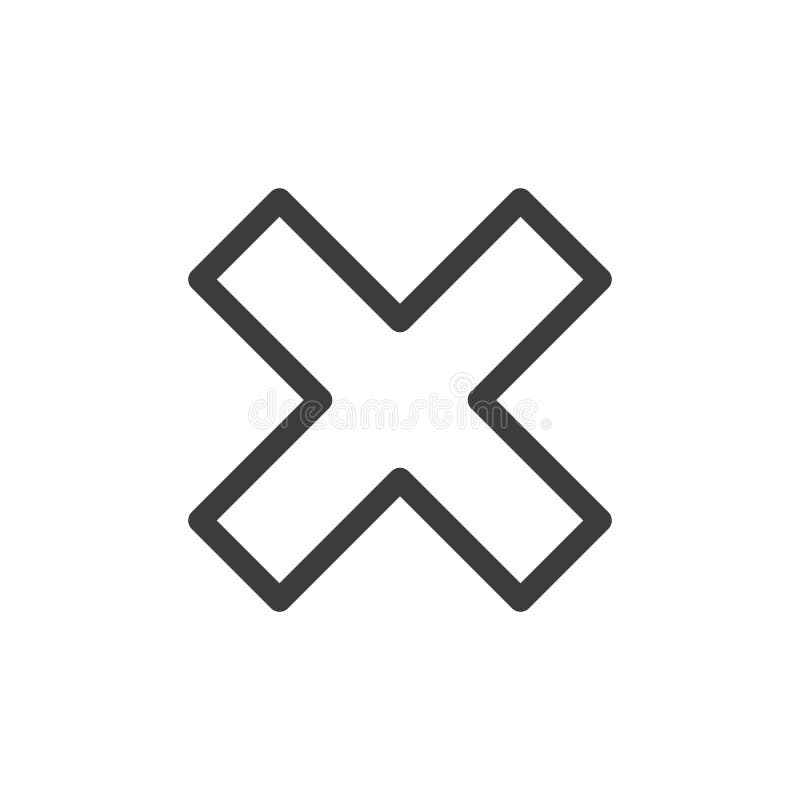 Delete Icon Simple Outline Vector Logo Stock Vector - Illustration of ...