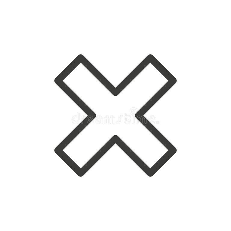 Delete Icon Simple Outline Vector Logo Stock Vector - Illustration of ...