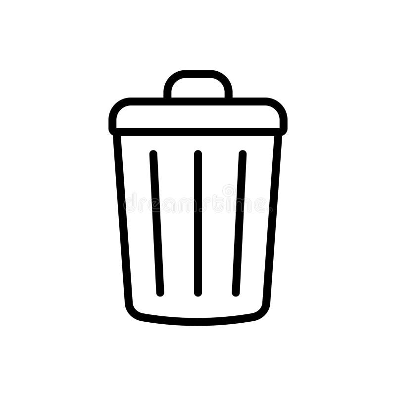 Delete Icon with Trash Can Symbol for Digital Use Stock Illustration ...
