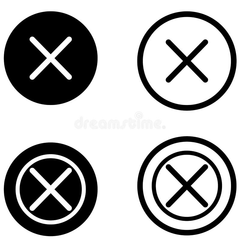 Delete Icon on White Background. Cancel Button. Flat Style Stock ...