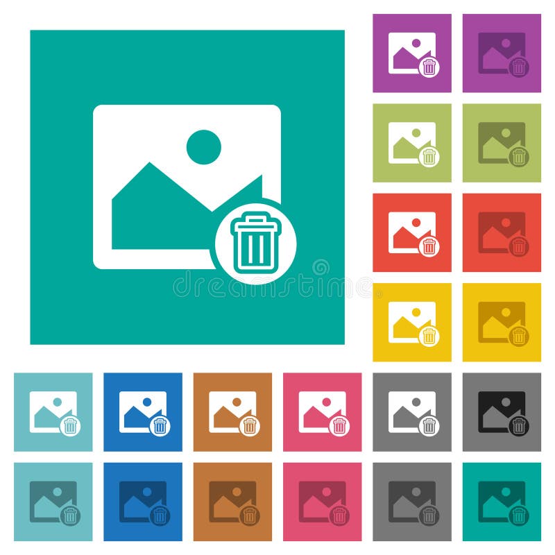 Delete Image Square Flat Multi Colored Icons Stock Vector ...
