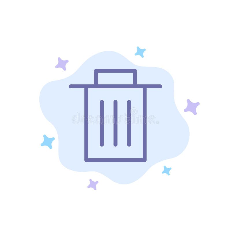 Delete, Interface, Trash, User Blue Icon on Abstract Cloud Background ...