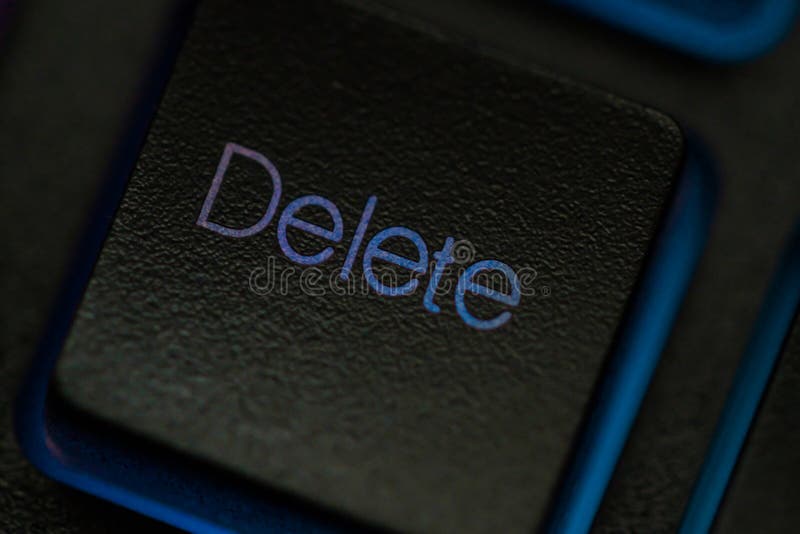 Delete key on keyboard stock photo. Image of destruction - 107932974