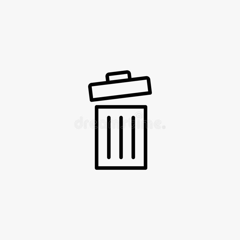 Delete Line Icon Design. Garbage Mark Vector Illustration. Stock Vector ...