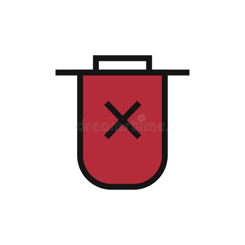 Delete Line Icon Isolated on White Background. Black Flat Thin Icon on ...