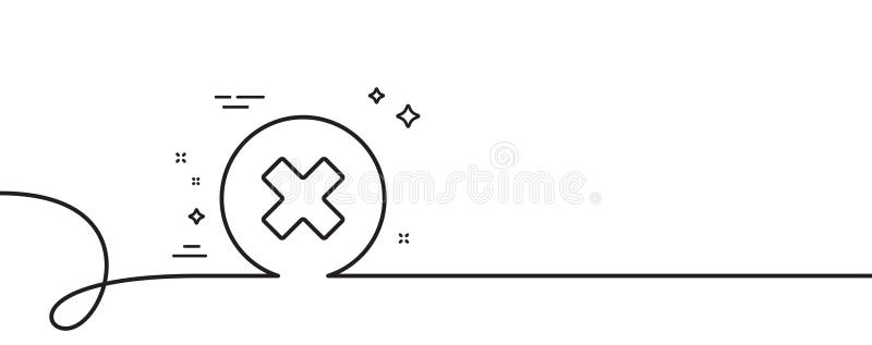 Delete Line Icon. Remove Sign. Continuous Line with Curl. Vector Stock ...