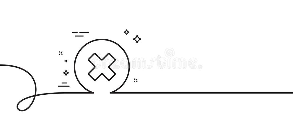 Delete Line Icon. Remove Sign. Continuous Line with Curl. Vector Stock ...