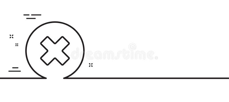 Delete Line Icon. Remove Sign. Minimal Line Pattern Banner. Vector ...