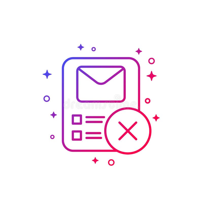 Delete Mail Icon for Mobile and Web Design Stock Vector - Illustration ...