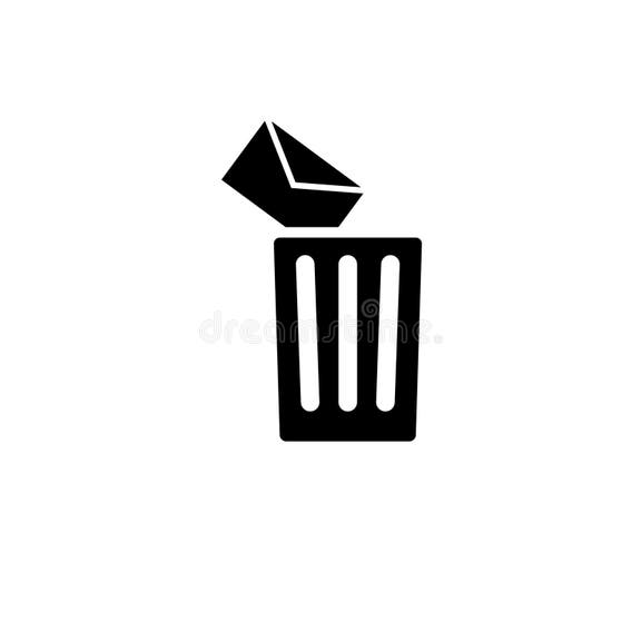 Delete Mail, Remove Email Letter To Trash Solid Flat Vector Icon ...
