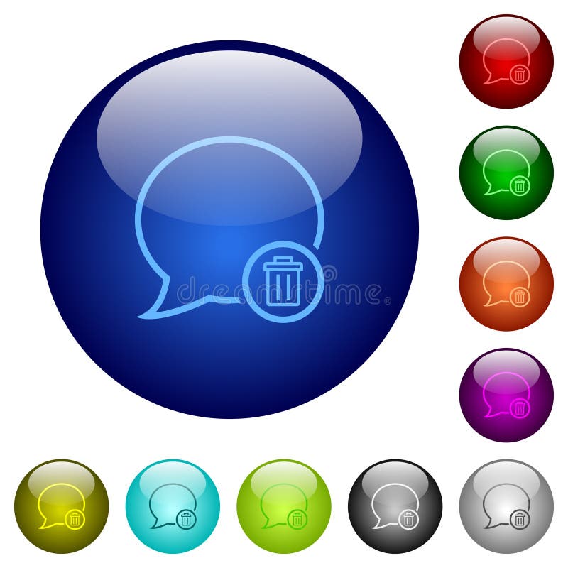 Delete Message Color Glass Buttons Stock Illustration - Illustration of ...