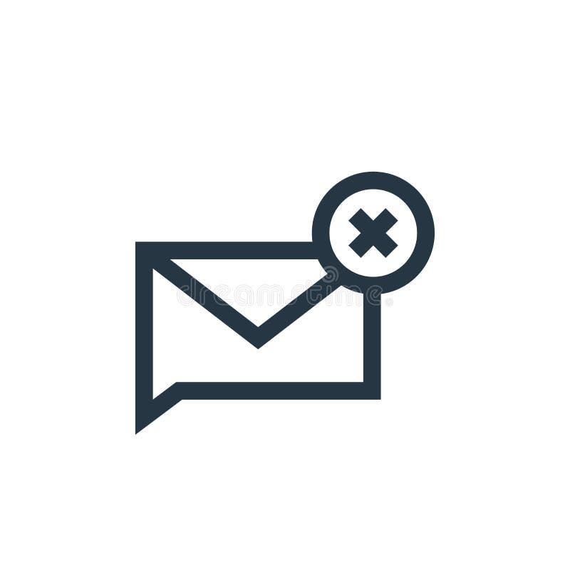 Delete Message Icon Vector from Message Concept. Thin Line Illustration ...