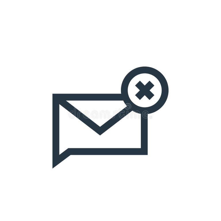 Delete Message Icon Vector from Message Concept. Thin Line Illustration ...