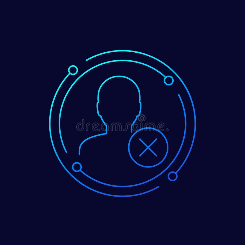 Delete Profile Icon, Erase Personal Data, Linear Stock Vector ...