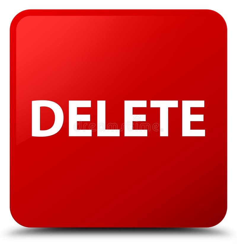 Delete Red Square Button Red Ribbon in Middle Stock Illustration ...