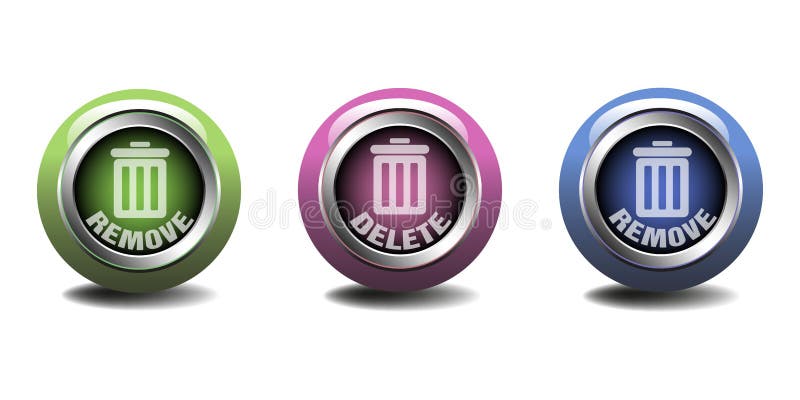 Delete and remove buttons stock vector. Illustration of artistic - 39870010