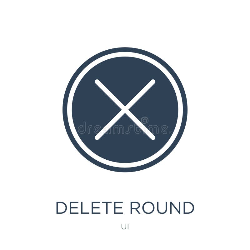 Remove Round Button Icon in Trendy Design Style. Remove Round Button Icon Isolated on White ...