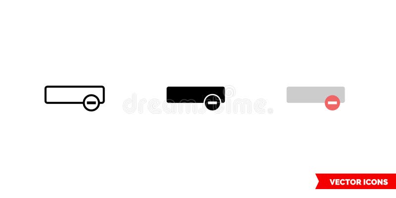 Delete Row Icon of 3 Types Color, Black and White, Outline. Isolated ...