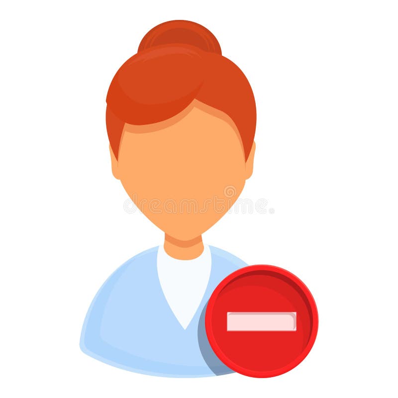 Delete Serious User Icon, Cartoon Style Stock Vector - Illustration of ...