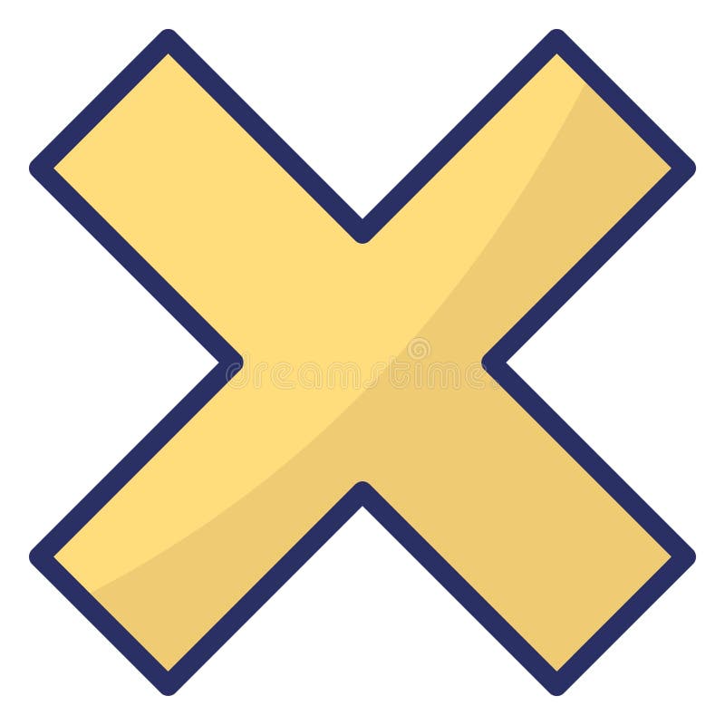 Delete Sign Line And Glyph Icon. Cross Vector Illustration Isolated On ...