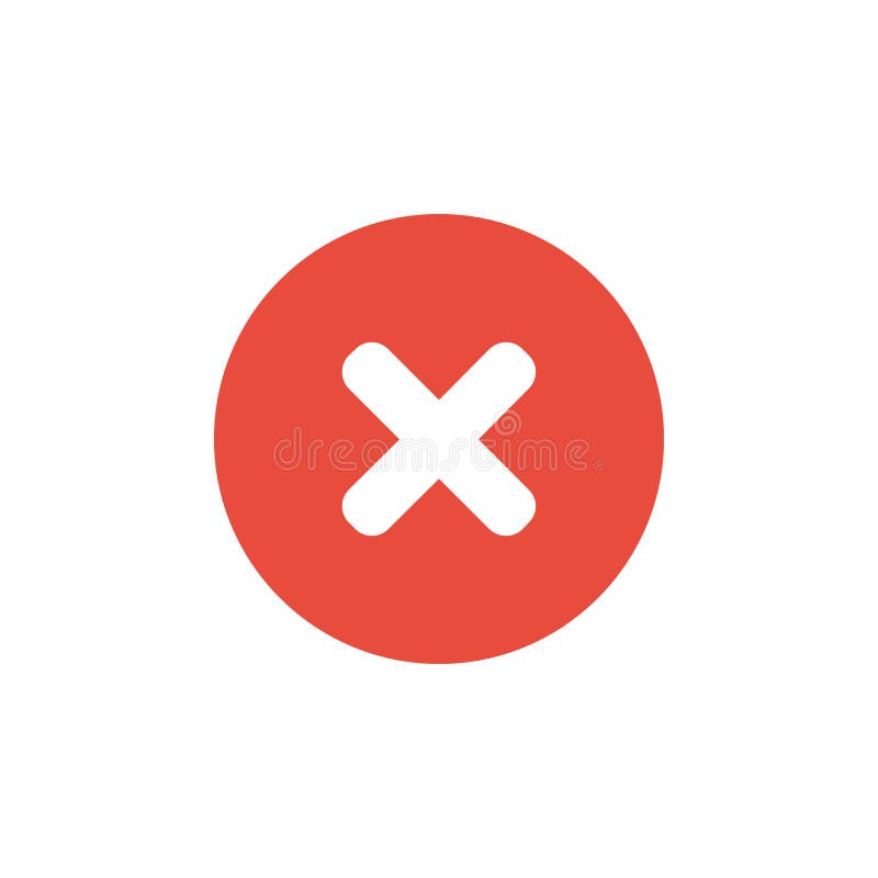 Delete X Symbol. Remove Mark Icon and Red Vector Stock Vector ...