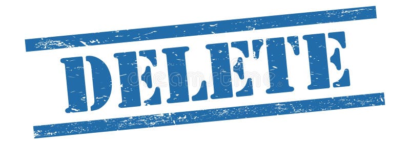 DELETE Text on Blue Grungy Lines Stamp Stock Illustration ...
