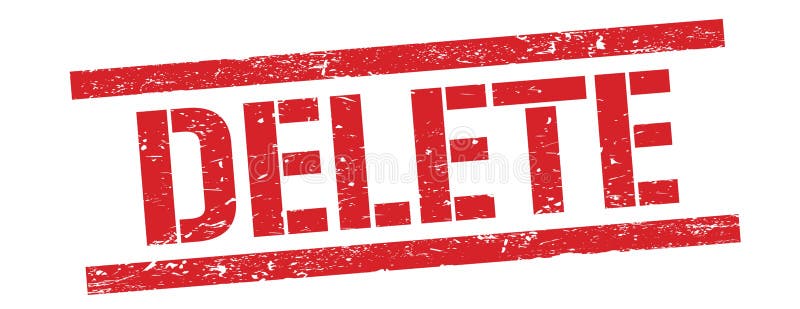 DELETE Text on Red Vintage Lines Stamp Stock Illustration ...