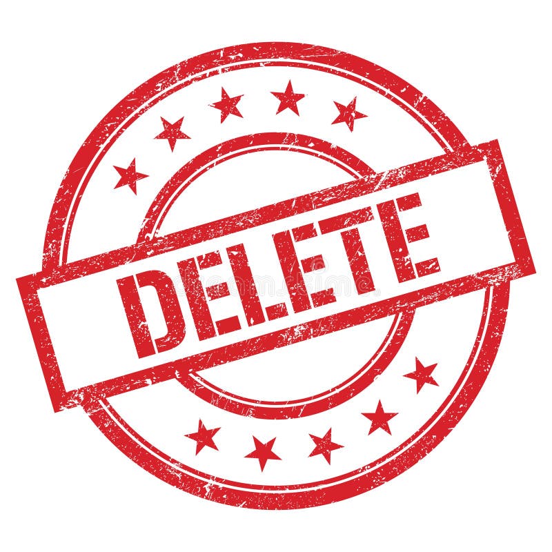 DELETE Text Written on Red Vintage Stamp Stock Illustration ...