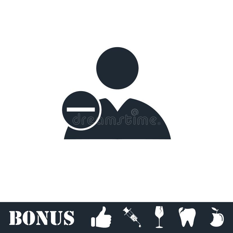 Delete user icon flat stock vector. Illustration of business - 151832767