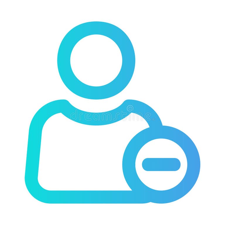 Delete User Icon in Gradient Style for Any Projects Stock Vector ...