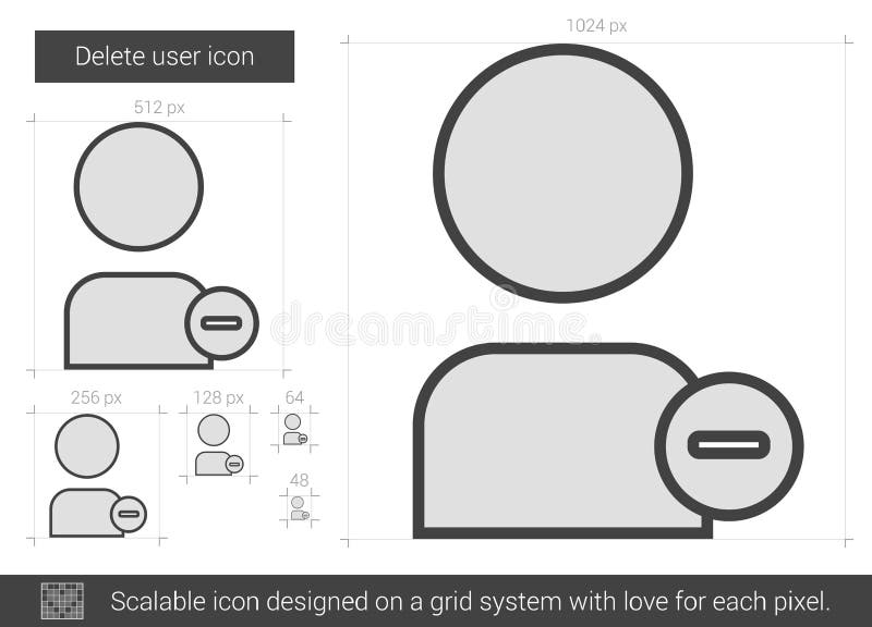 Delete user line icon. stock vector. Illustration of link - 80686901