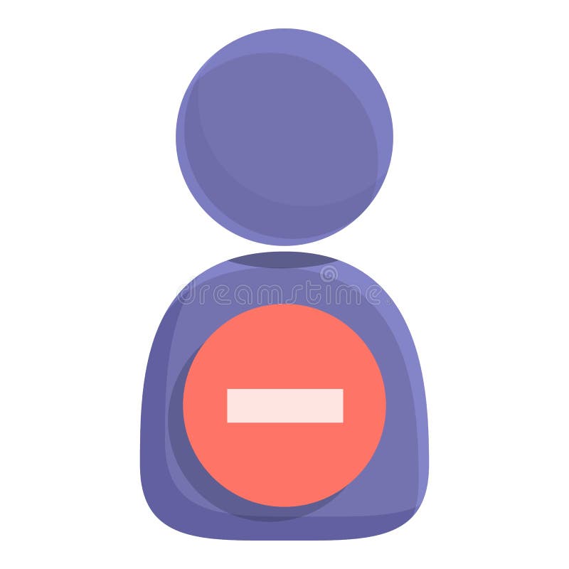 Delete User Permanently Icon, Cartoon Style Stock Vector - Illustration ...